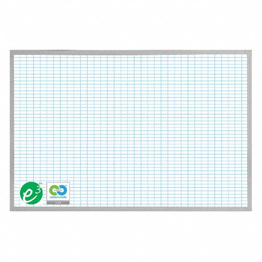 MAGNA VISUAL, Wall Mounted, 48 in Board Ht - Side 1, Grid Board ...
