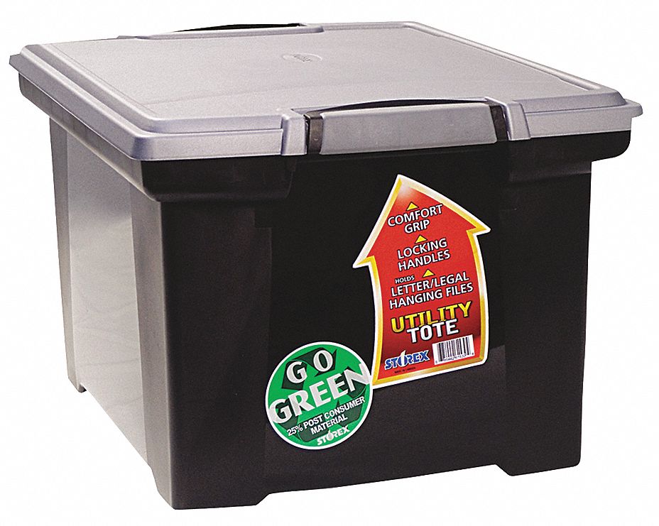 STOREX, Plastic, Legal File Size, File Box - 40LJ02|61543U01C - Grainger