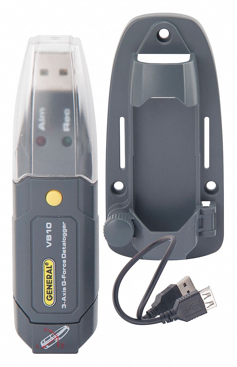 GENERAL TOOLS, Vibration, 0 to 60 Hz, Vibration Datalogger - 40LJ17 ...
