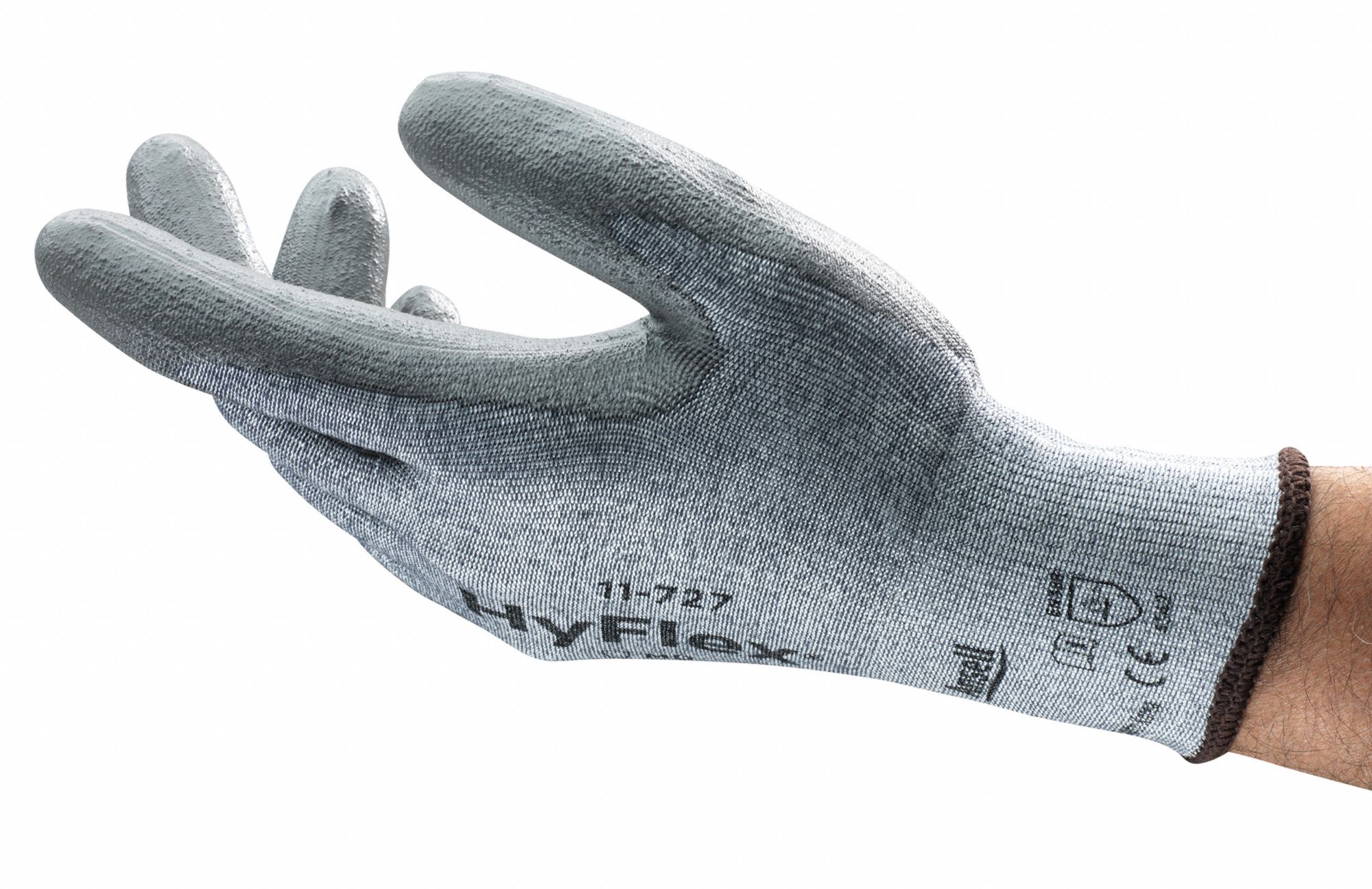 HYFLEX Coated Gloves: L ( 9 ), ANSI Cut Level A2, Palm, Dipped ...