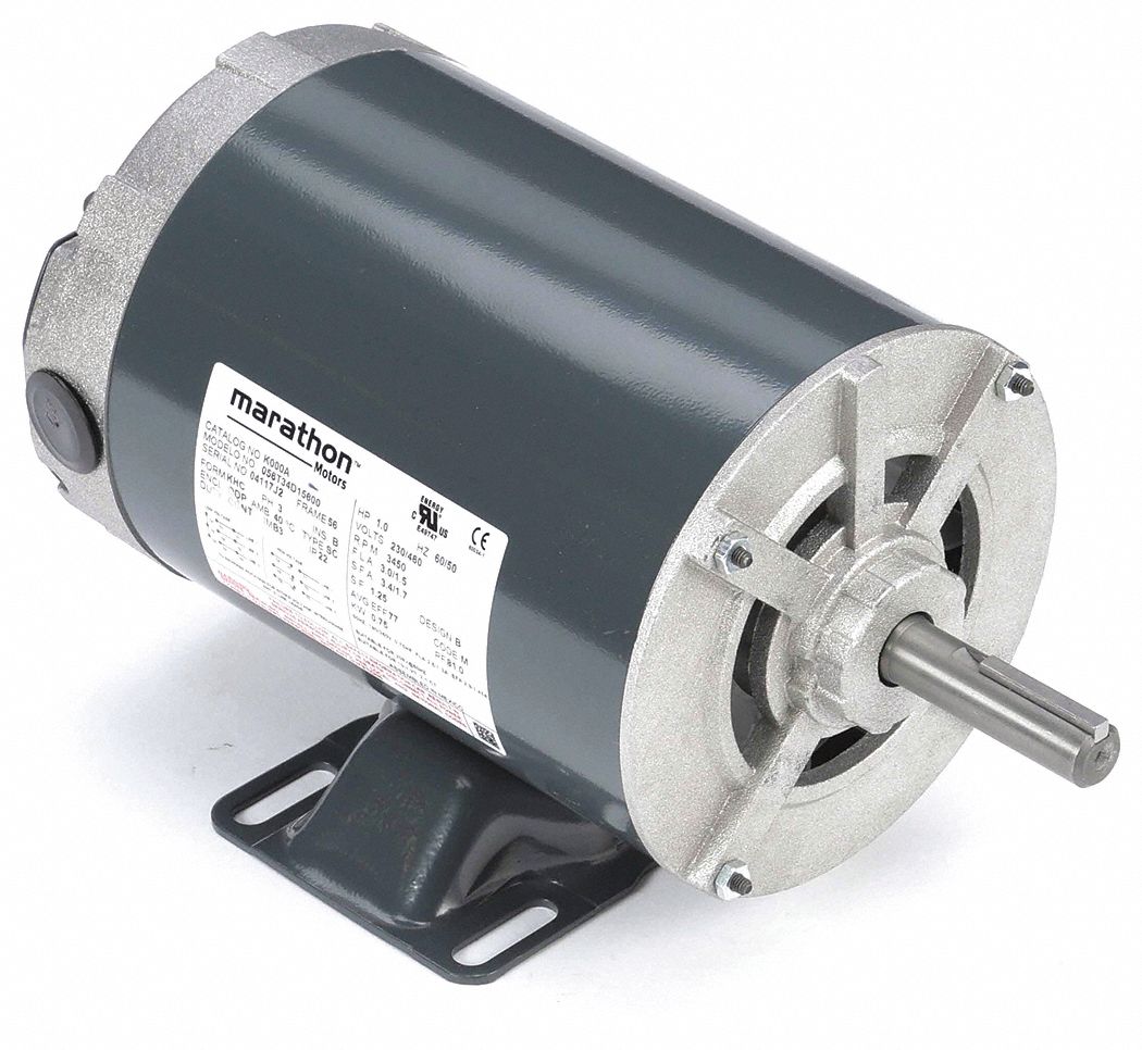 U.S. MOTORS, Open Air-Over, Rigid Base Mount, General Purpose Motor ...