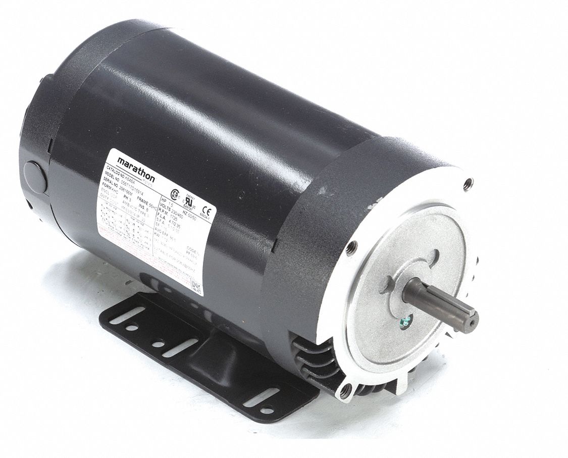 General Purpose Motor, 1-1/2 HP, 3-Phase, Nameplate RPM 1725, Voltage ...