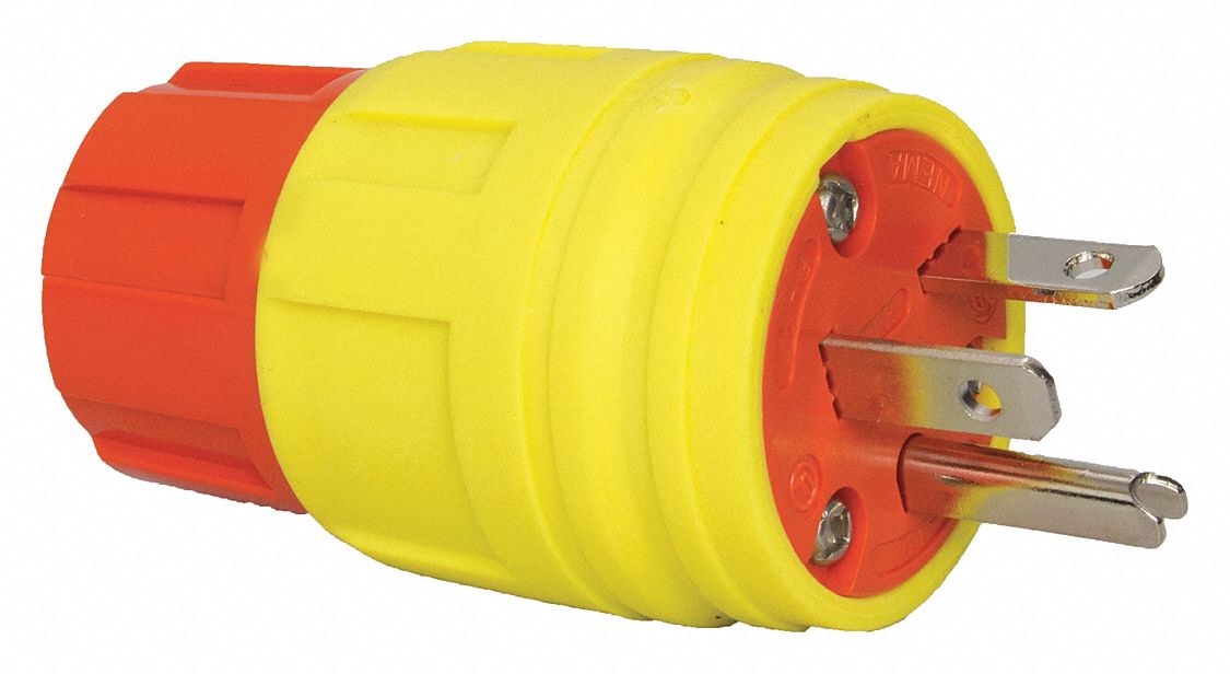 ERICSON 20A Industrial Grade Watertight Straight Blade Plug, Orange ... ERICSON 20A Industrial Grade Watertight Straight Blade Plug, Orange ...