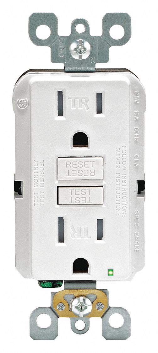 LEVITON, Decorator Duplex, White, GFI Receptacle - 792UH7|GFTR1-W ...