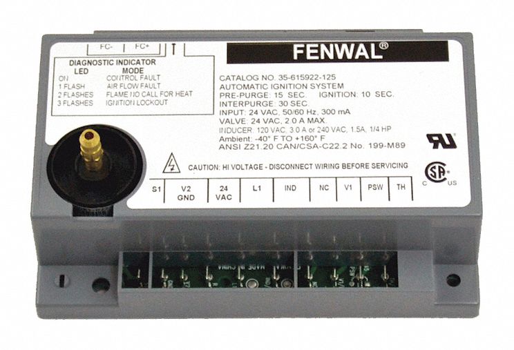 FENWAL IGNITION CONTROLS, Mfr Part # 35-615922-125, Control Board, 24V ...