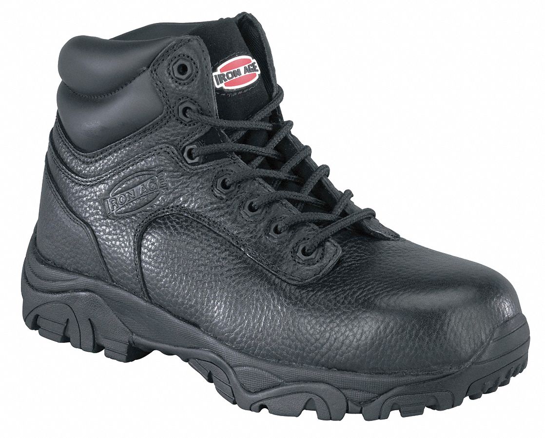 7, W, Men's, Black, Composite Toe Type, 1 PR - Grainger