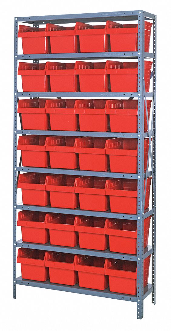 QUANTUM STORAGE SYSTEMS, 36 in x 12 in x 75 in, 1 Sided, Bin Shelving ...