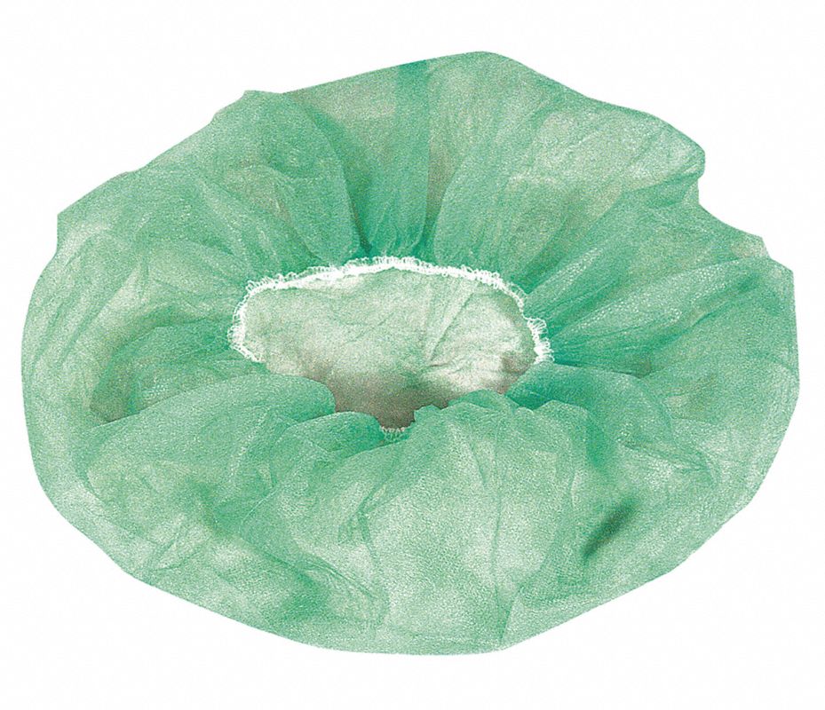 OAK SAFETY PRODUCTS Cofia Polipropileno Verde 21" Paquete con 100 ...