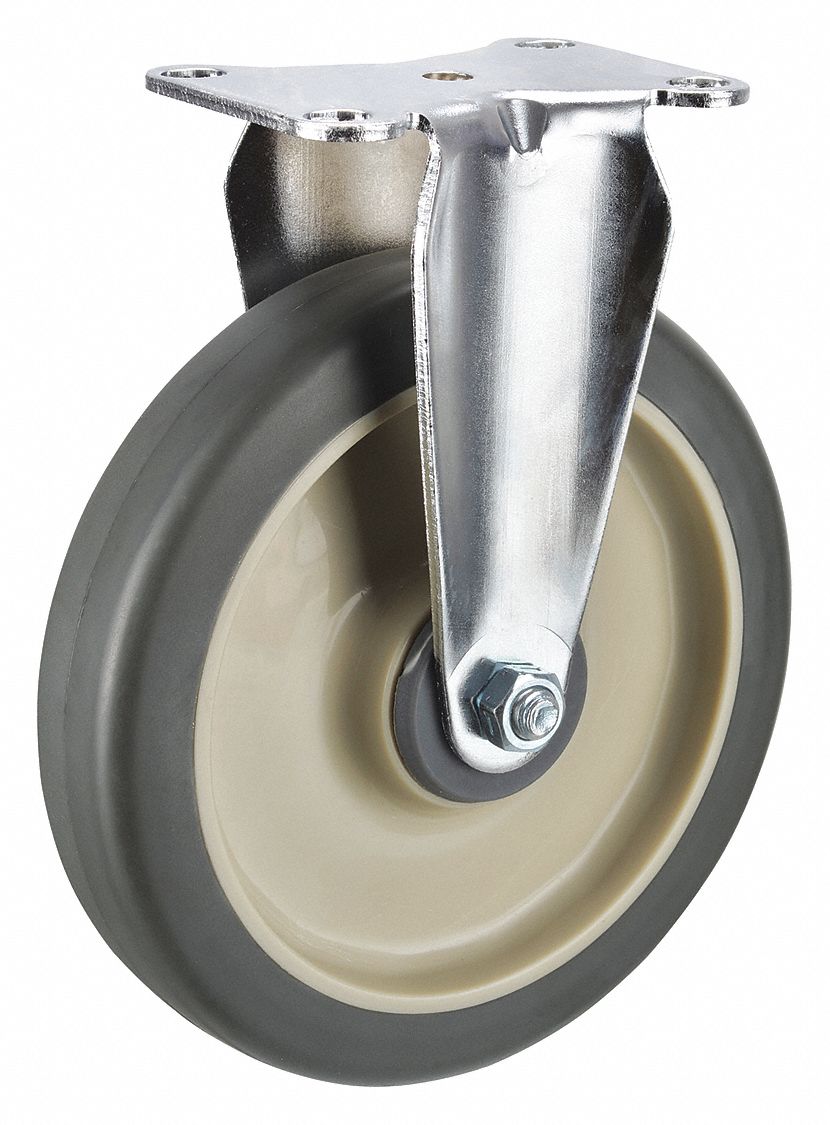 GRAINGER APPROVED RIGID PLATE CASTER,TPR,6 IN.,300 LBS. - Plate Casters ...