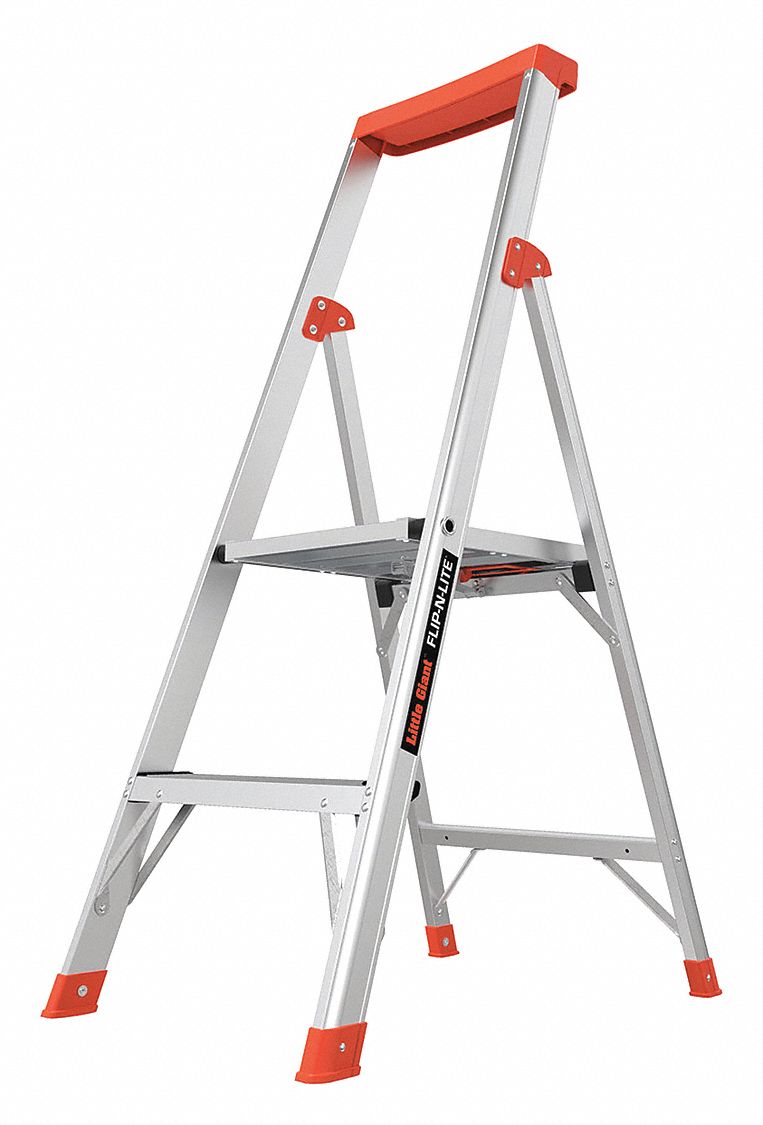 LITTLE GIANT, 4 ft Ladder Size, Aluminum, Platform Stepladder - 40P130 ...