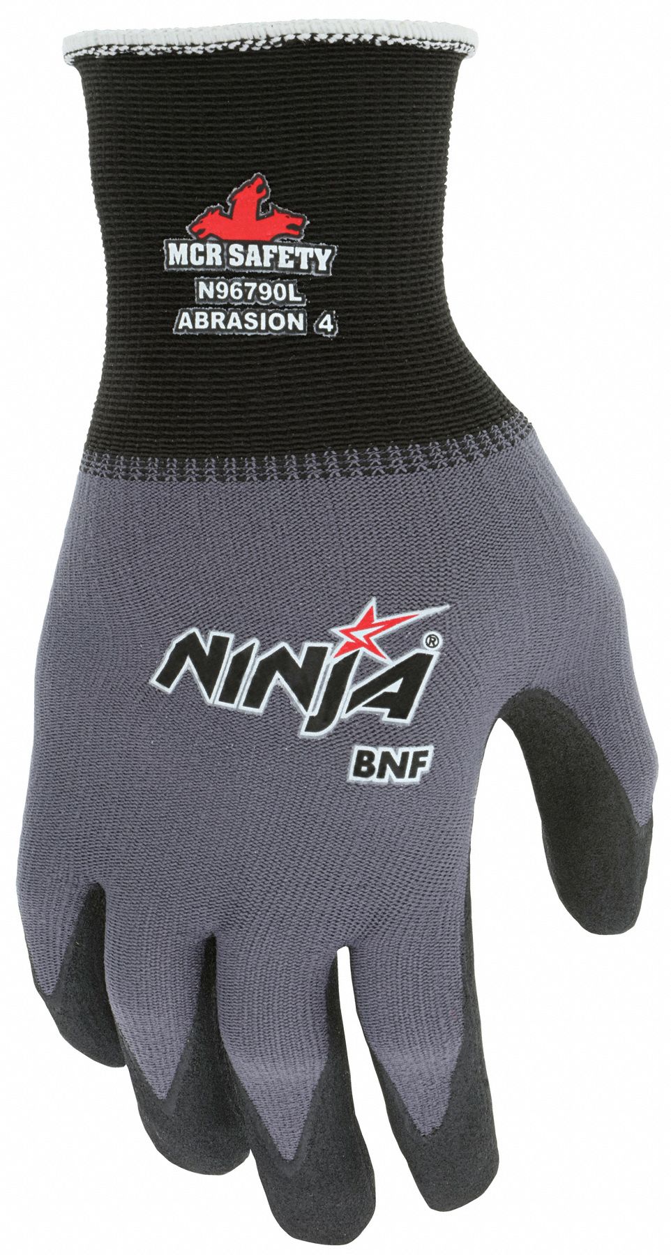 MCR SAFETY Coated Gloves: XL ( 10 ), Sandy, Foam Nitrile, Palm, Dipped, ANSI Abrasion Level 4, 1 ...