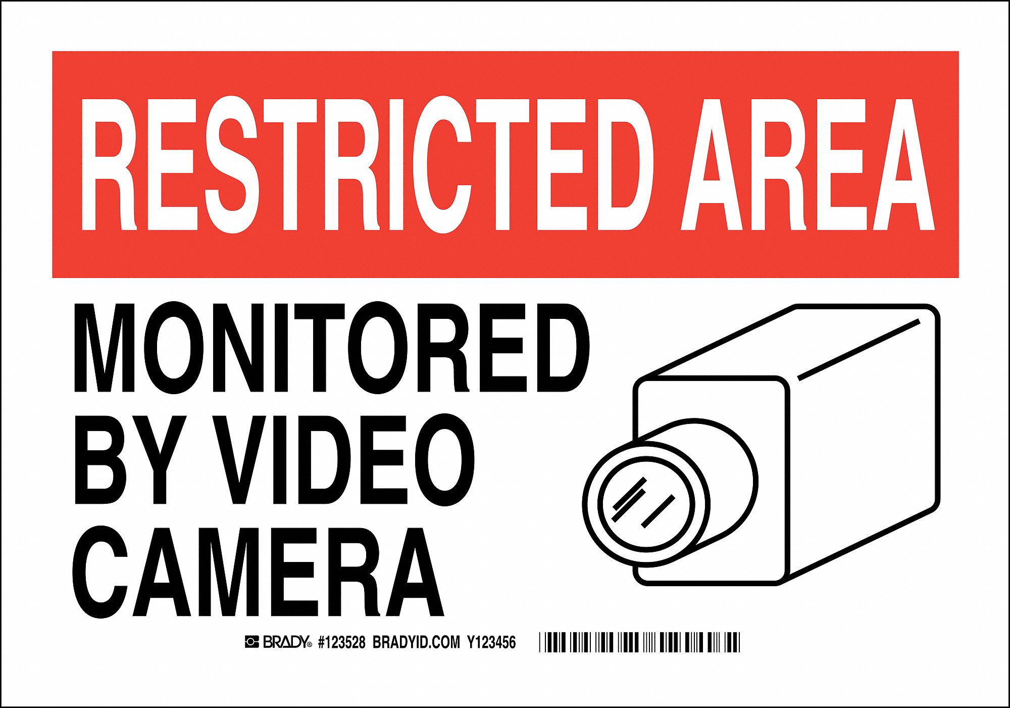 Plastic, Security Sign, Restricted Area, 10 in Width, 7 in Height ...