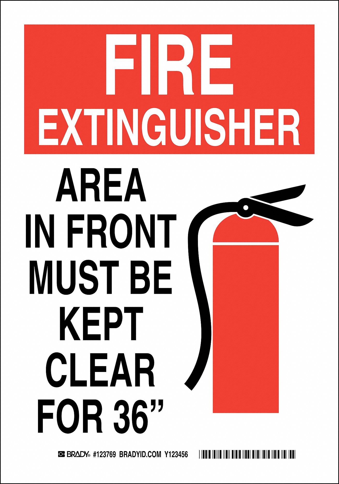 Mounting Holes Sign Mounting, Not Retroreflective, Fire Extinguisher ...