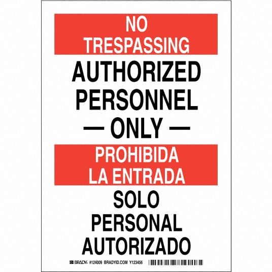 Polyester, Adhesive Sign Mounting, Bilingual Safety Sign - 40R003 ...