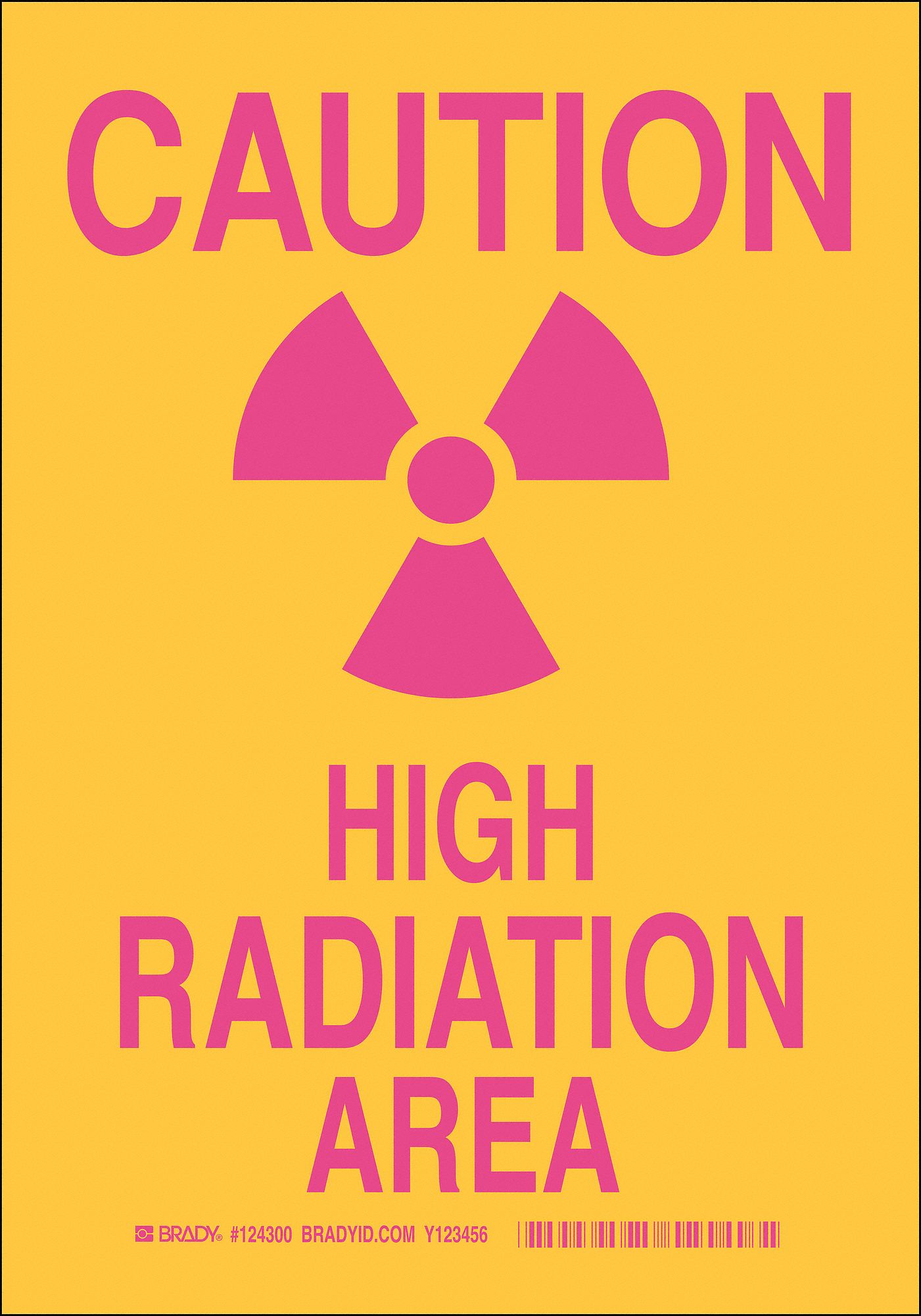 Caution Sign, Caution High Radiation Area, Header Caution, Rectangle ...