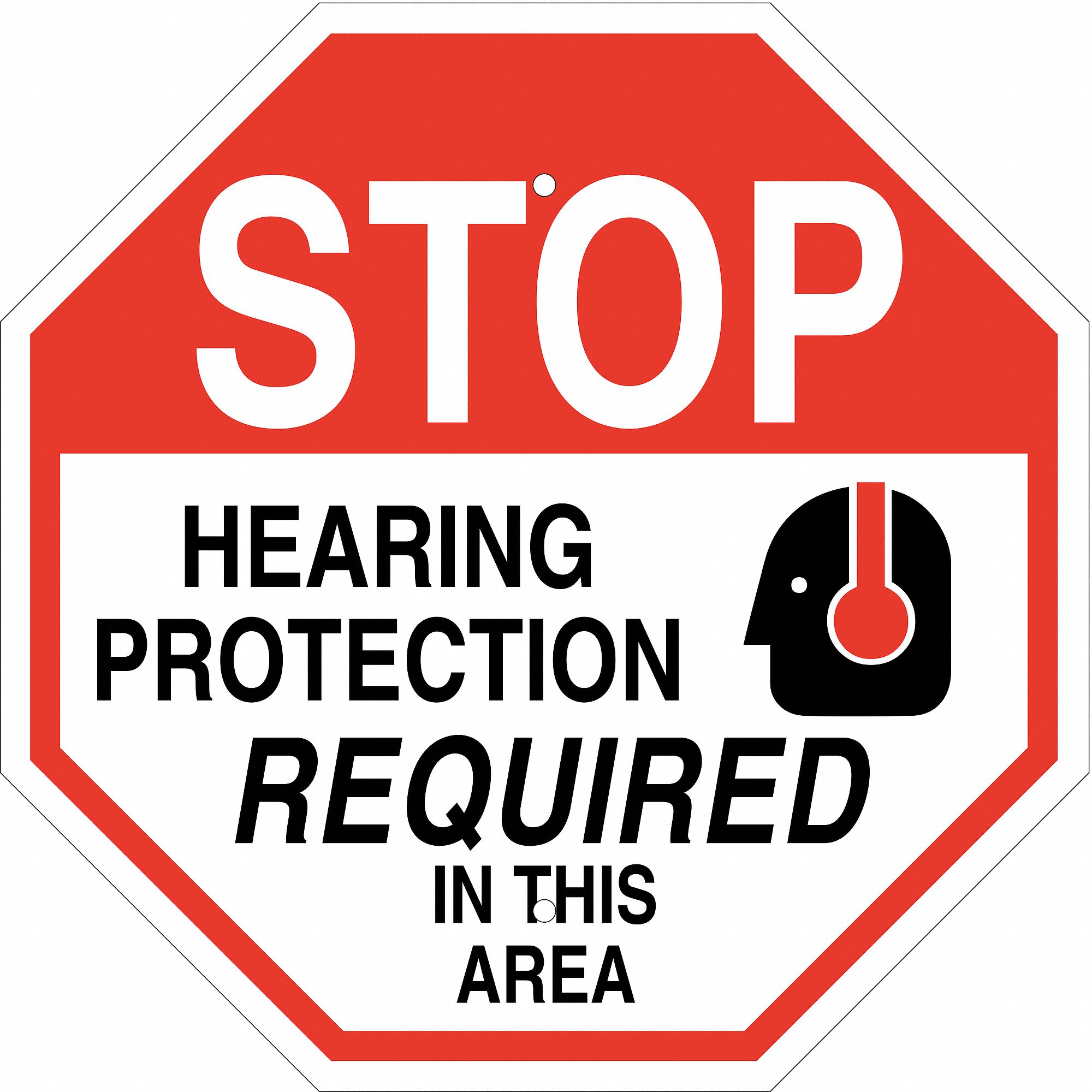 Safety Reminder Sign, Hearing Protection Required In This Area, Header ...