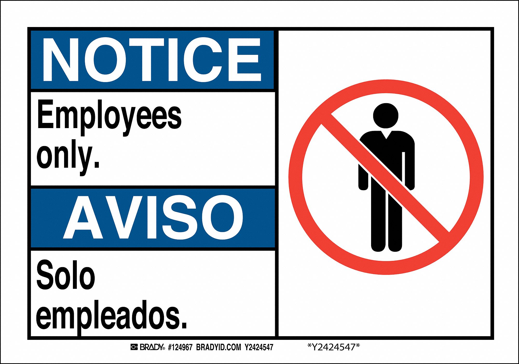 Aluminum, Bilingual Safety Sign, Notice/Aviso, 14 in Width, 10 in ...