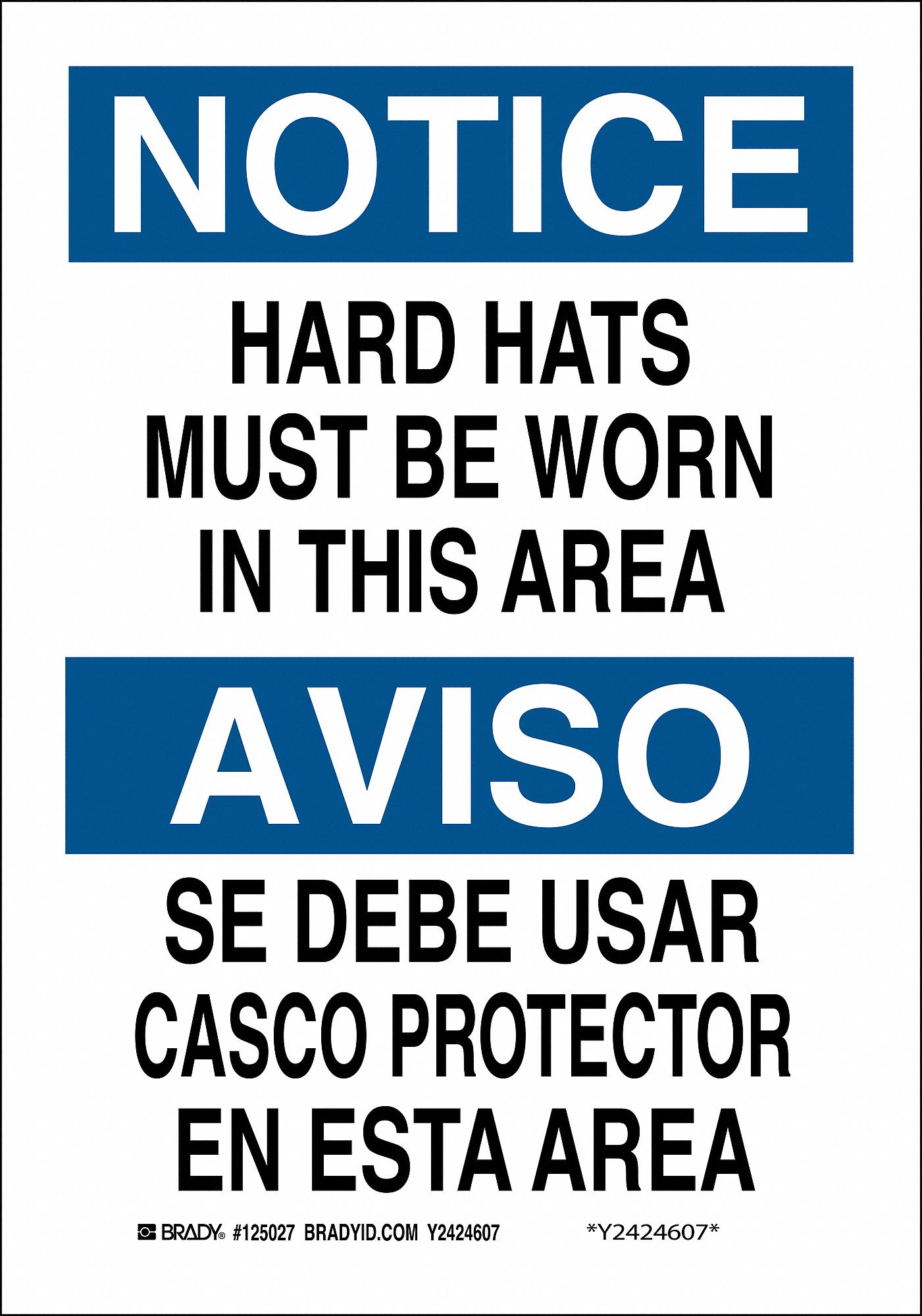 Bilingual Safety Sign - Grainger