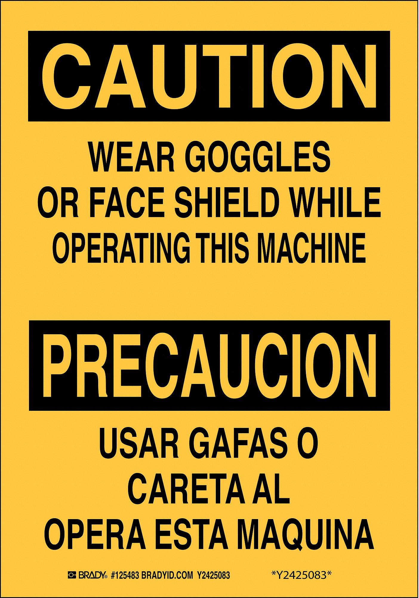 Bilingual Safety Sign - Grainger