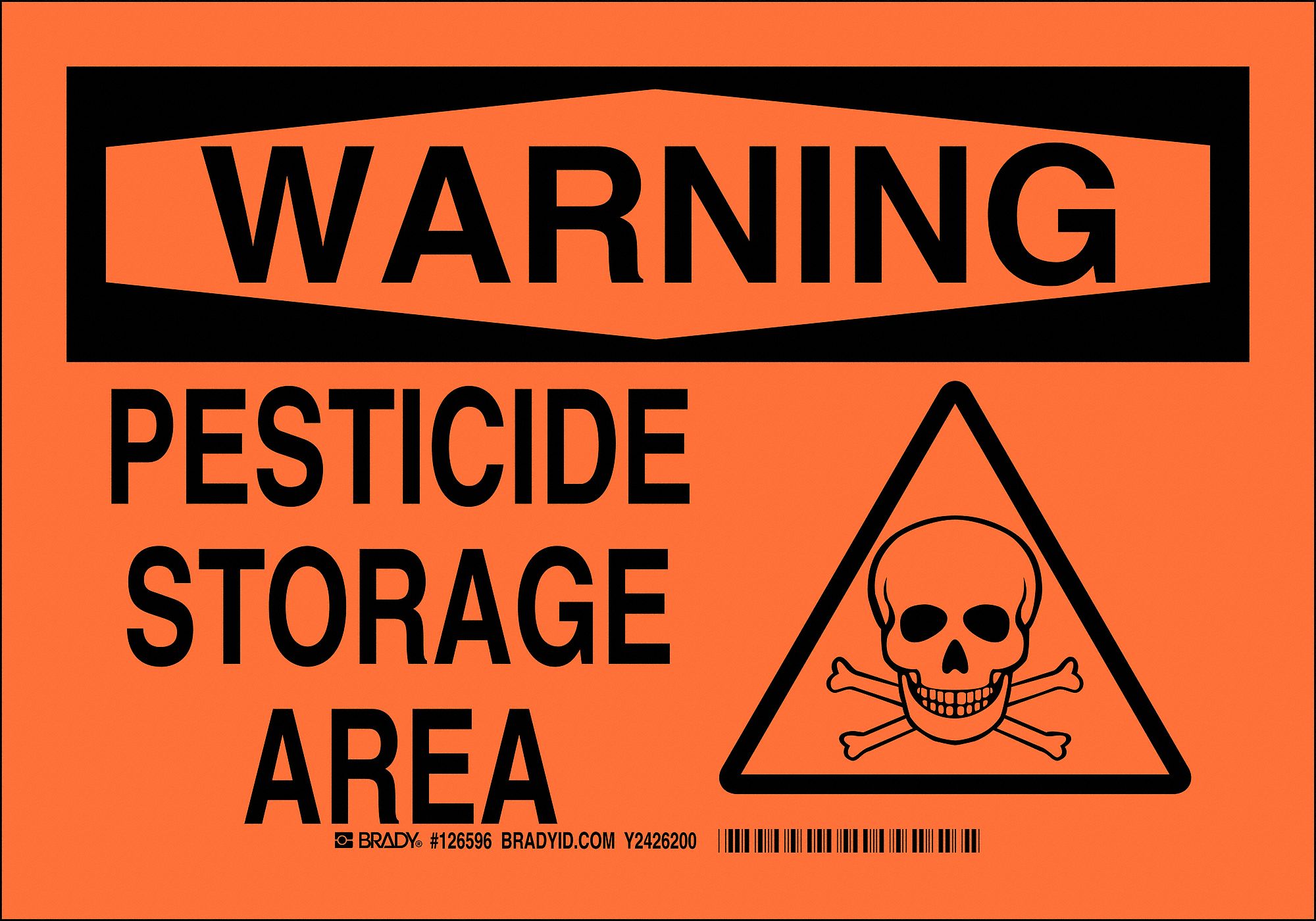 Warning Sign, Pesticide Storage Area, Header Warning, Rectangle, 10 in ...
