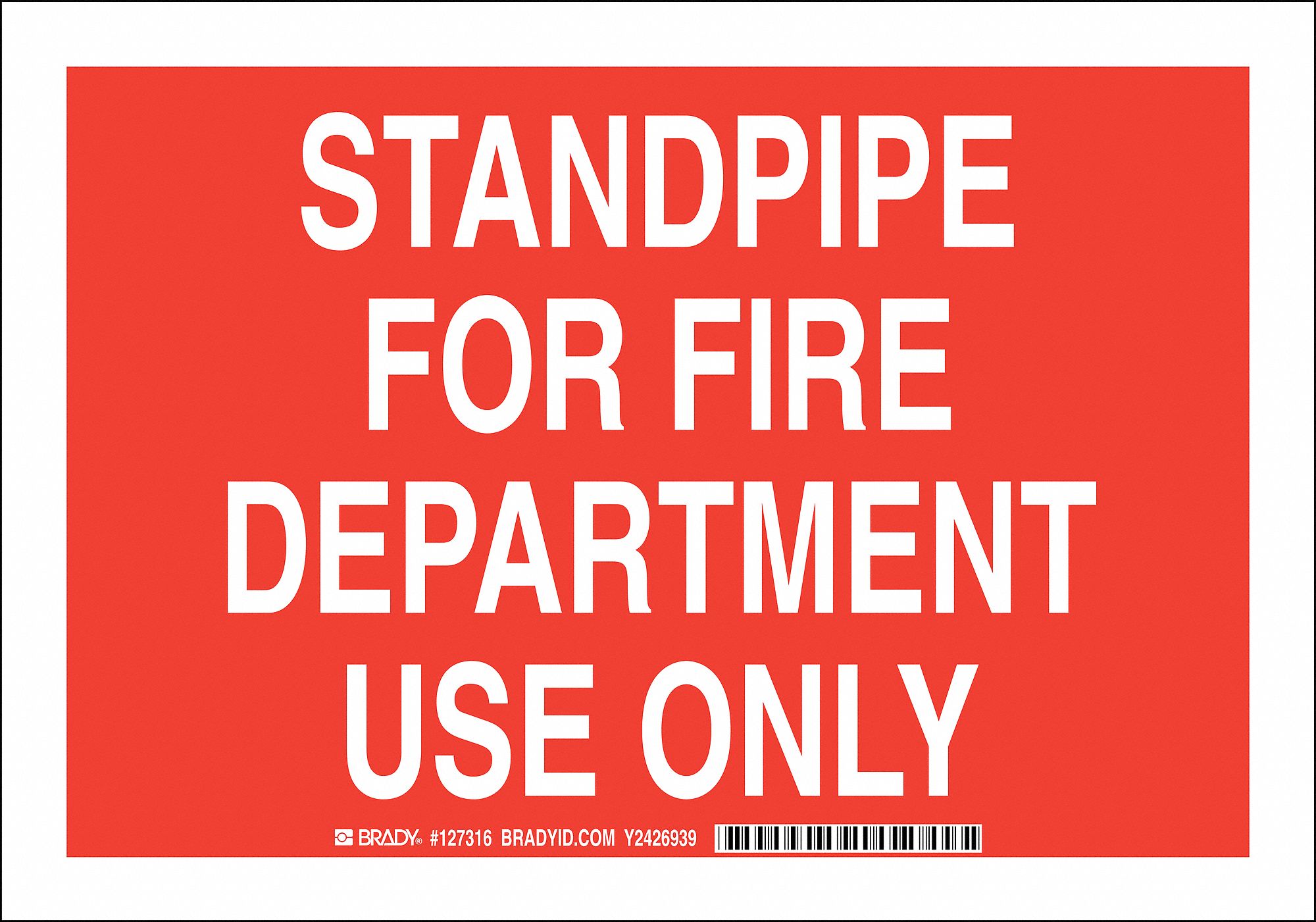 Aluminum, Mounting Holes Sign Mounting, Fire Dept Sign - 40T783|127317 ...