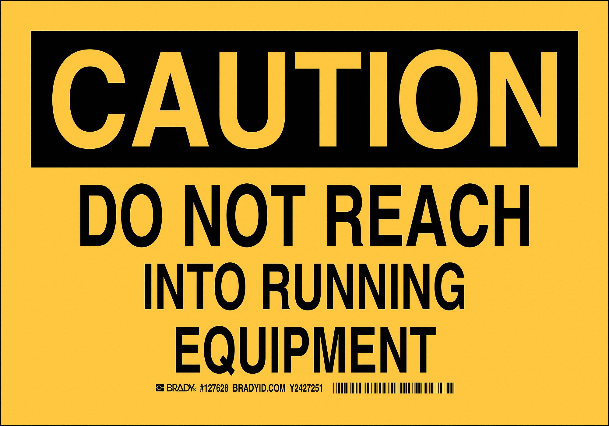 Plastic, Caution Sign, 14" Width, 10" Height, Yellow - Grainger