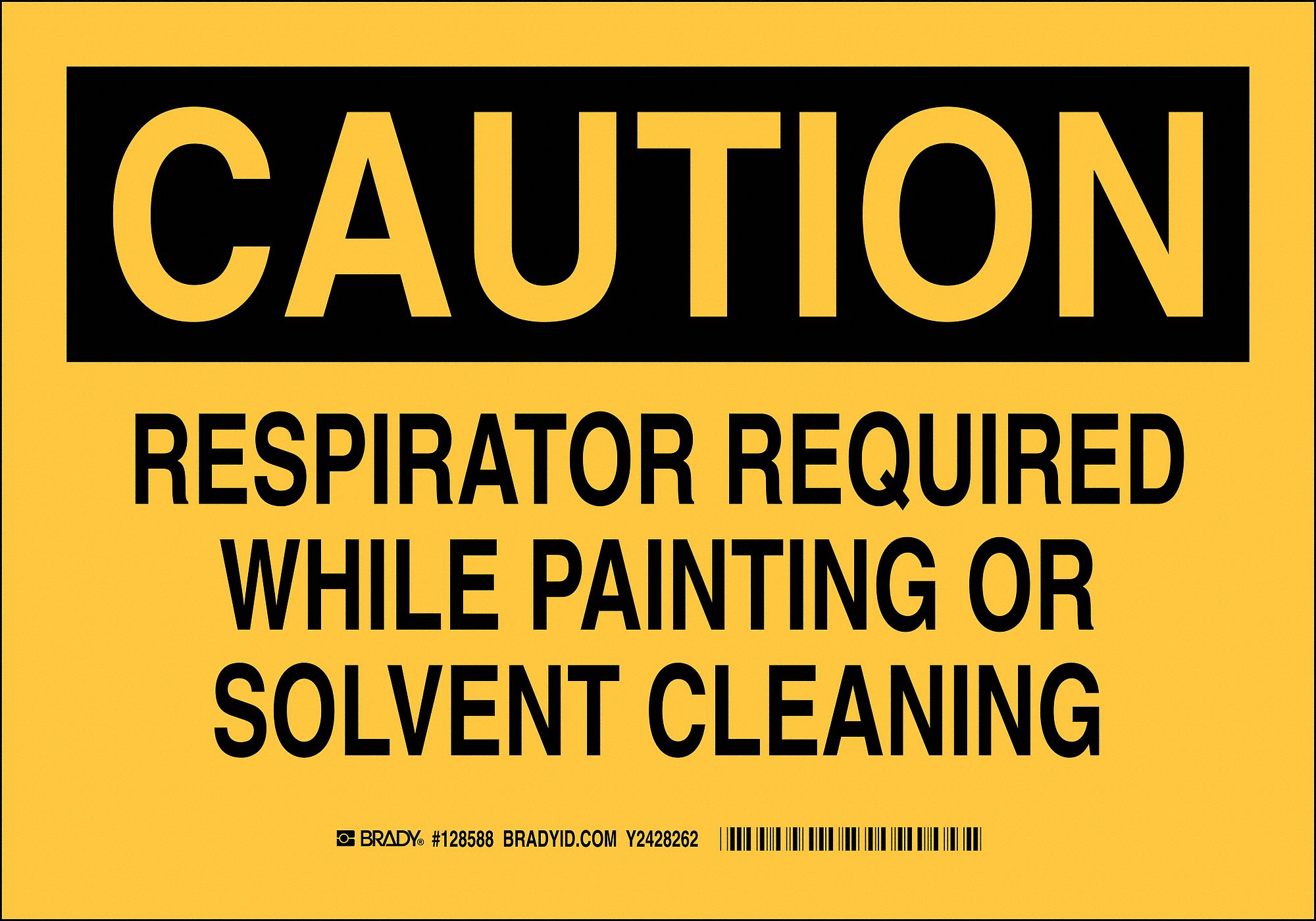 Caution Sign, Respirator Required While Painting Or Solvent Cleaning ...