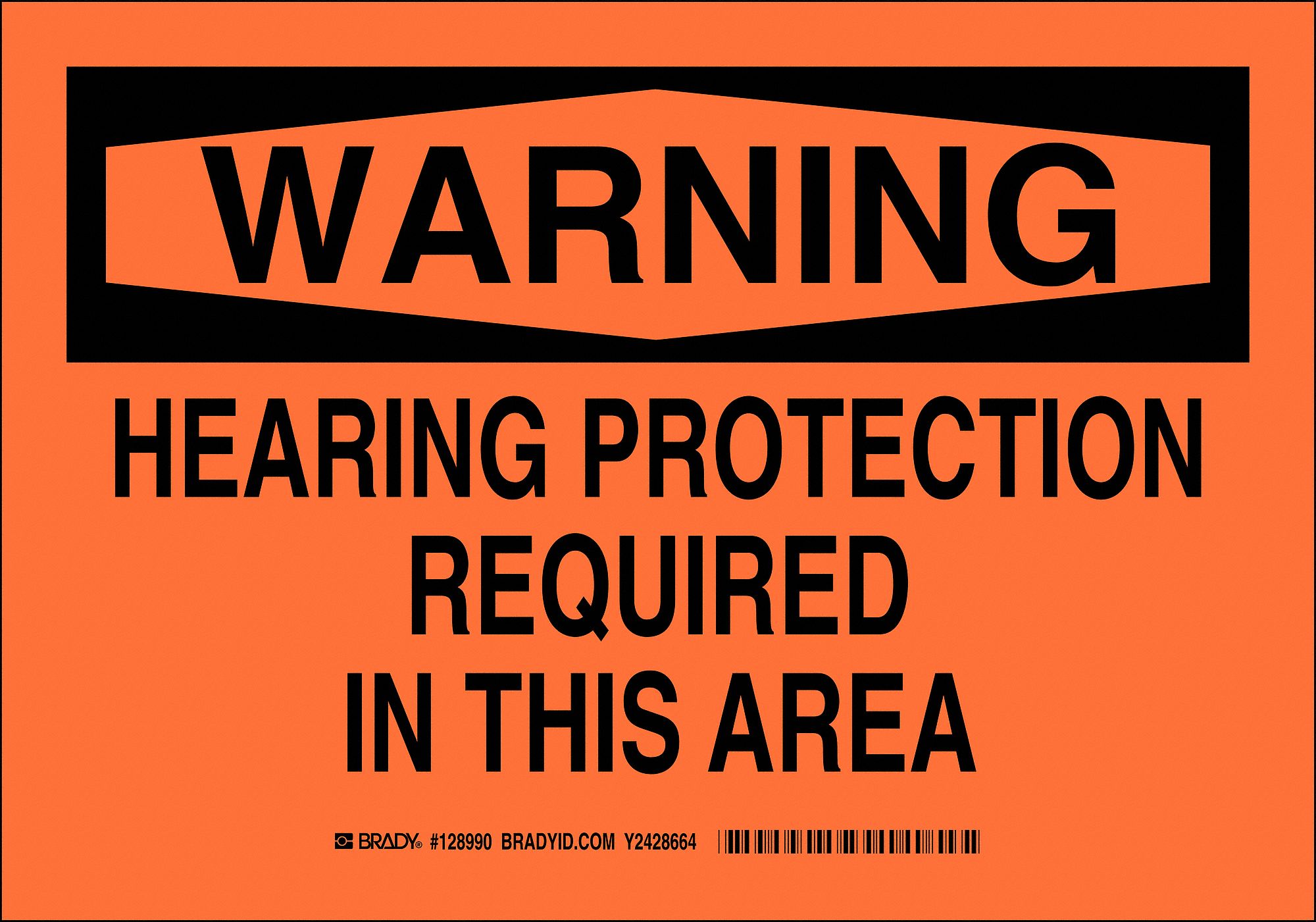 Warning Sign, Hearing Protection Required In This Area, Header Warning ...