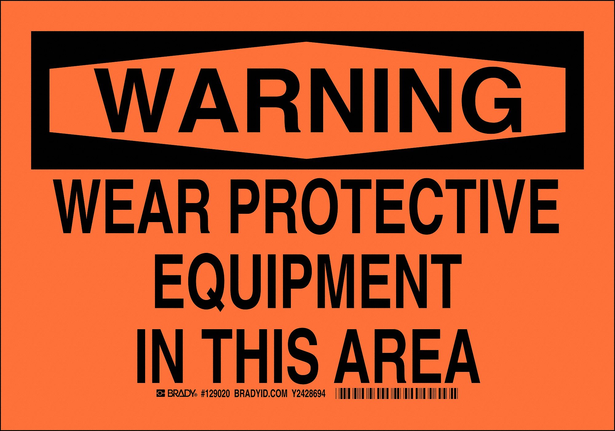 Warning Sign, Wear Protective Equipment In This Area, Header Warning ...