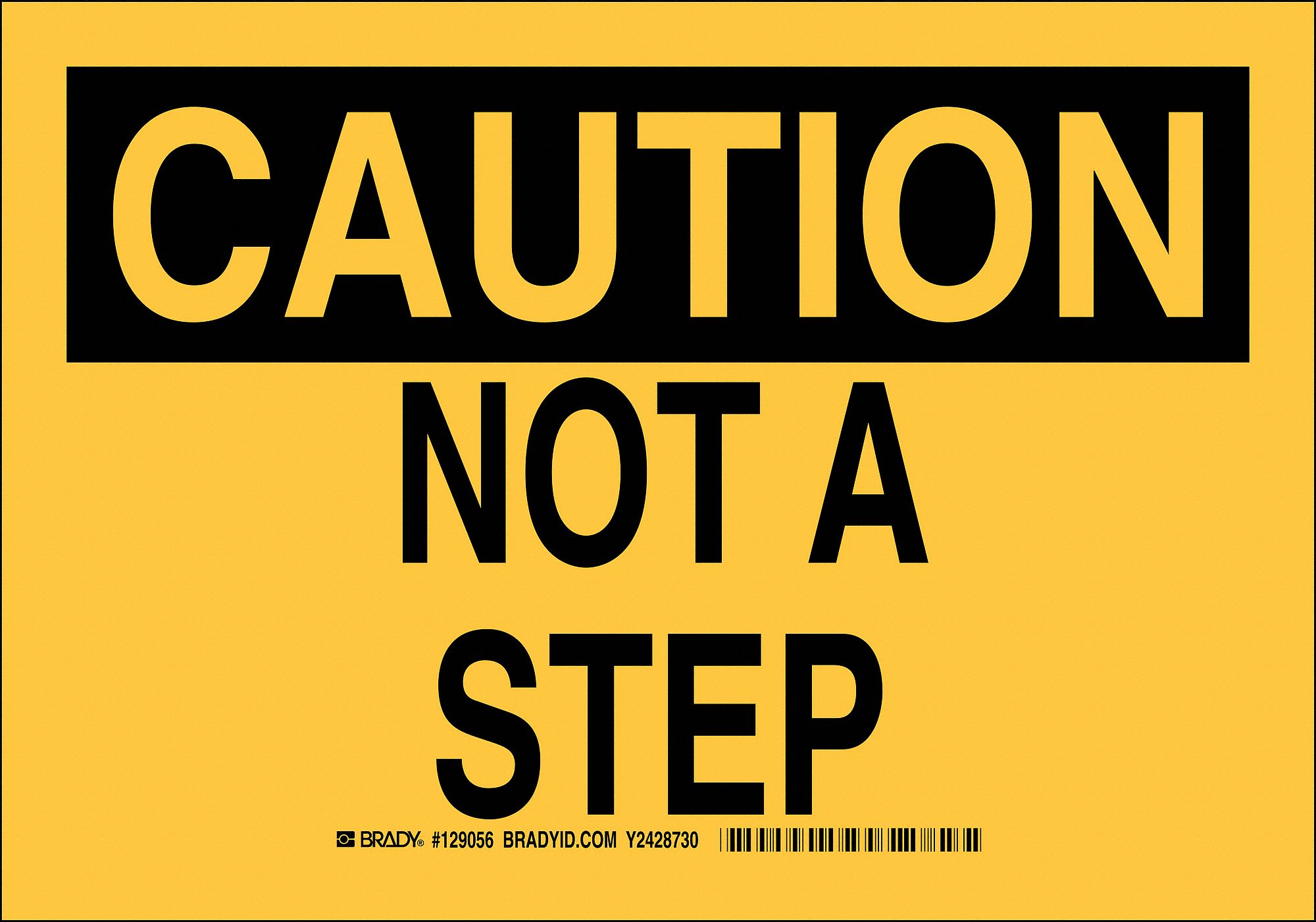 Plastic, Caution Sign, 14" Width, 10" Height, Yellow - Grainger