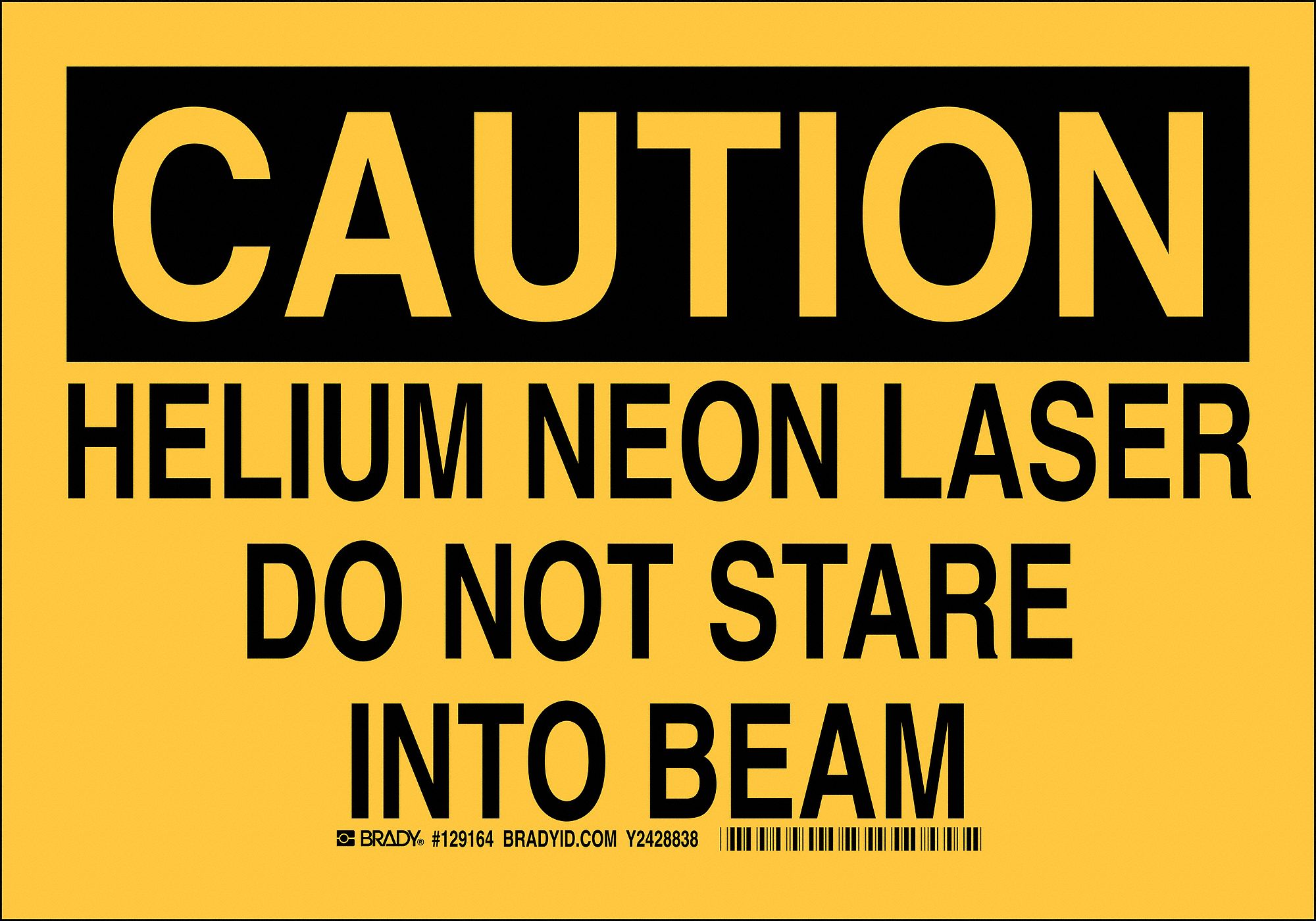 Caution Sign, Helium Neon Laser Do Not Stare Into Beam, Header Caution ...
