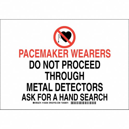 Restriction Sign, Pacemaker Wearers Do Not Proceed Through Metal ...