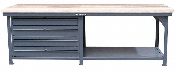 STRONG HOLD, Fixed Ht, Maple, Workbench - 40V820|T9633-4DB-MT - Grainger