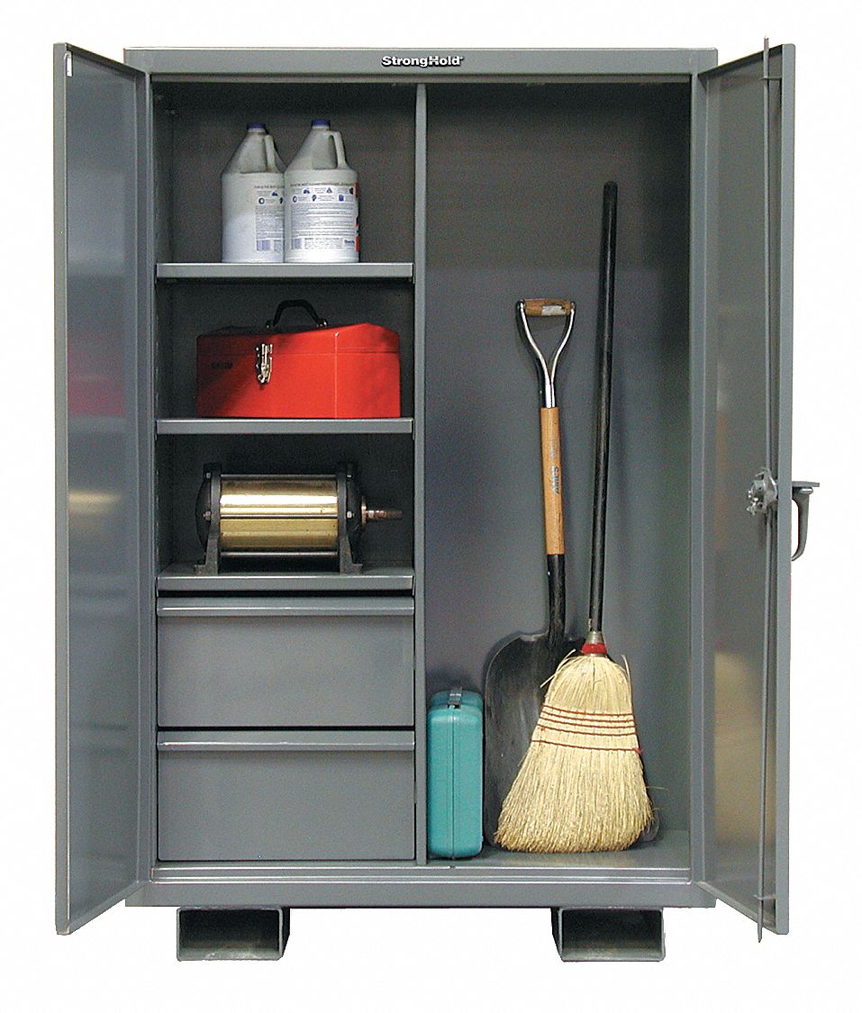 STRONG HOLD, 36 in x 24 in x 64 in, 3 Adj Shelves, Storage Cabinet ...