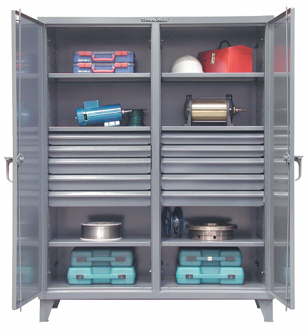 STRONG HOLD, 72 in x 24 in x 78 in, 6 Adj Shelves, Storage Cabinet ...