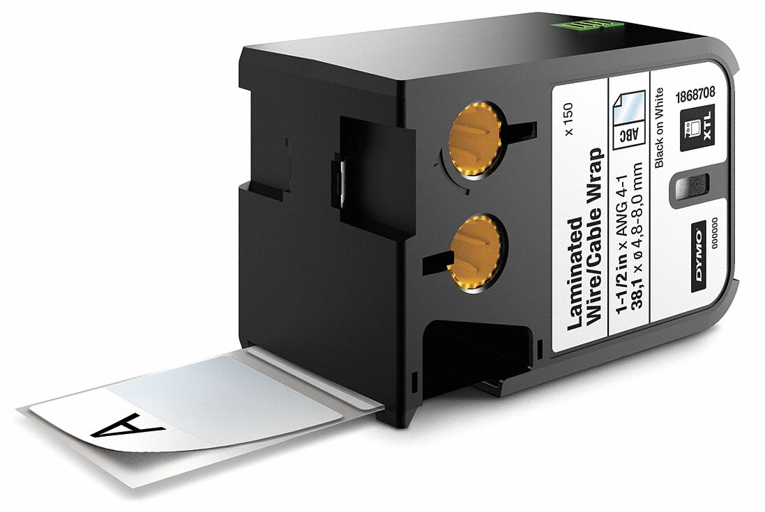 1 9/16 in x 1 1/2 in, Vinyl, Precut Label Roll Cartridge - 40W041 ...