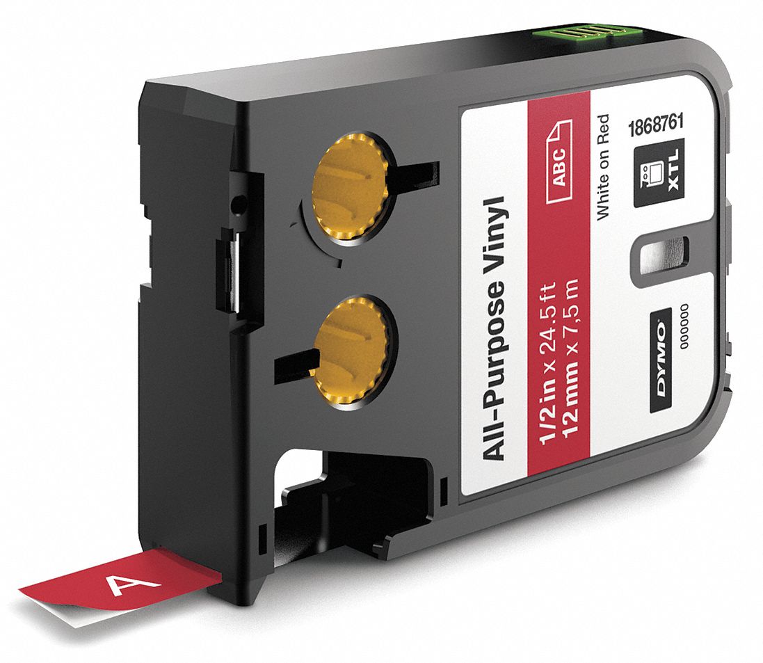 1/2 in x 23 ft, Vinyl, Continuous Label Roll Cartridge - 40W084|1868761 ...