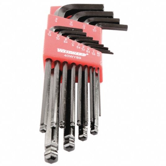 Ball End Hex Key Set, Black Oxide, Number of Pieces 13 - Grainger