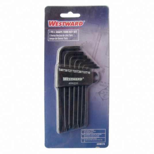 WESTWARD, Long, 7 Pieces, Torx Key Set - 40WZ25|40WZ25 - Grainger