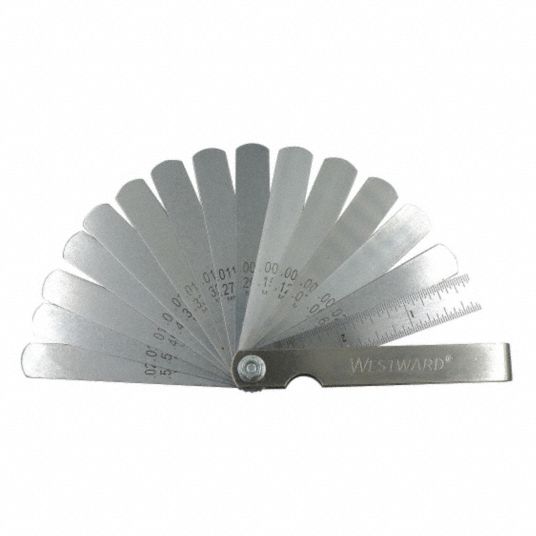 Feeler Gauge, Material Steel, Includes 3 in Scale Ruler - Grainger