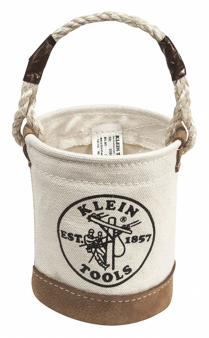 KLEIN TOOLS, 6 in H, White, Bucket Bag - 40Y959|5104MINI - Grainger