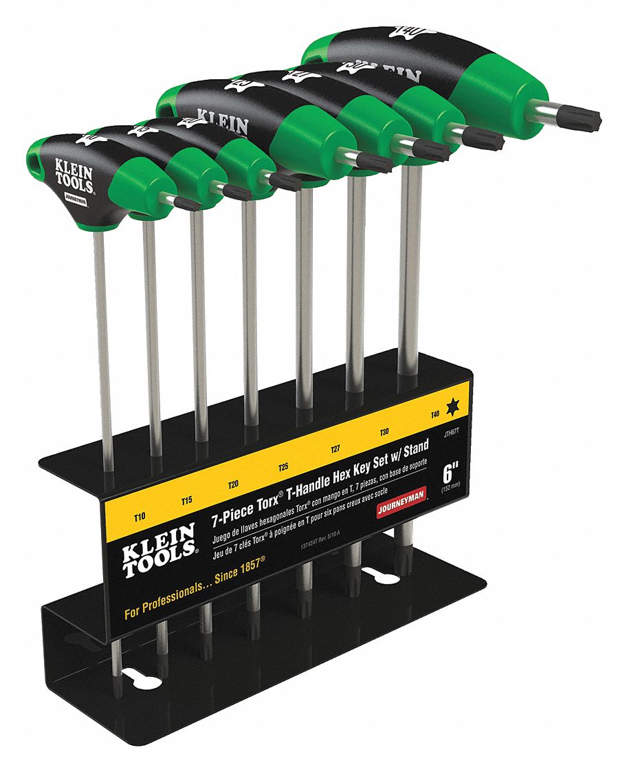 KLEIN TOOLS, 7 pc Journeyman T-Handle Set with Stand - 40Z346|JTH67T ...