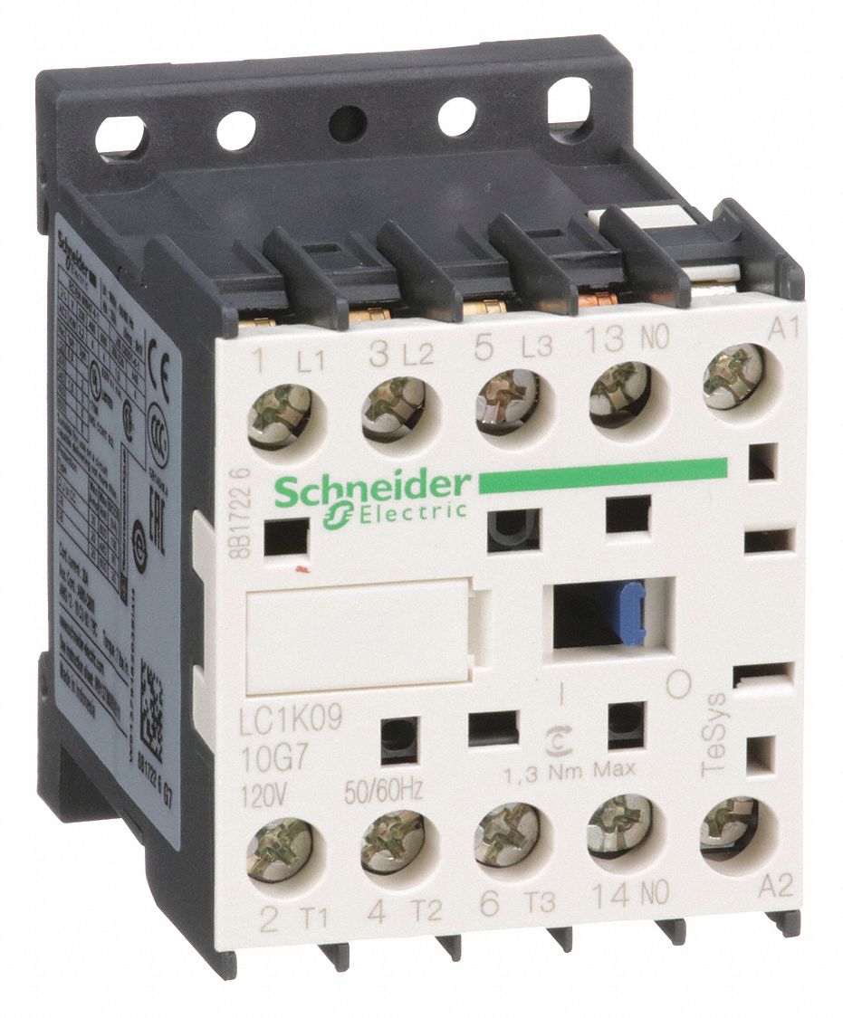 SCHNEIDER, Non-Reversing, 3 Poles, Miniature IEC Magnetic Contactor ...
