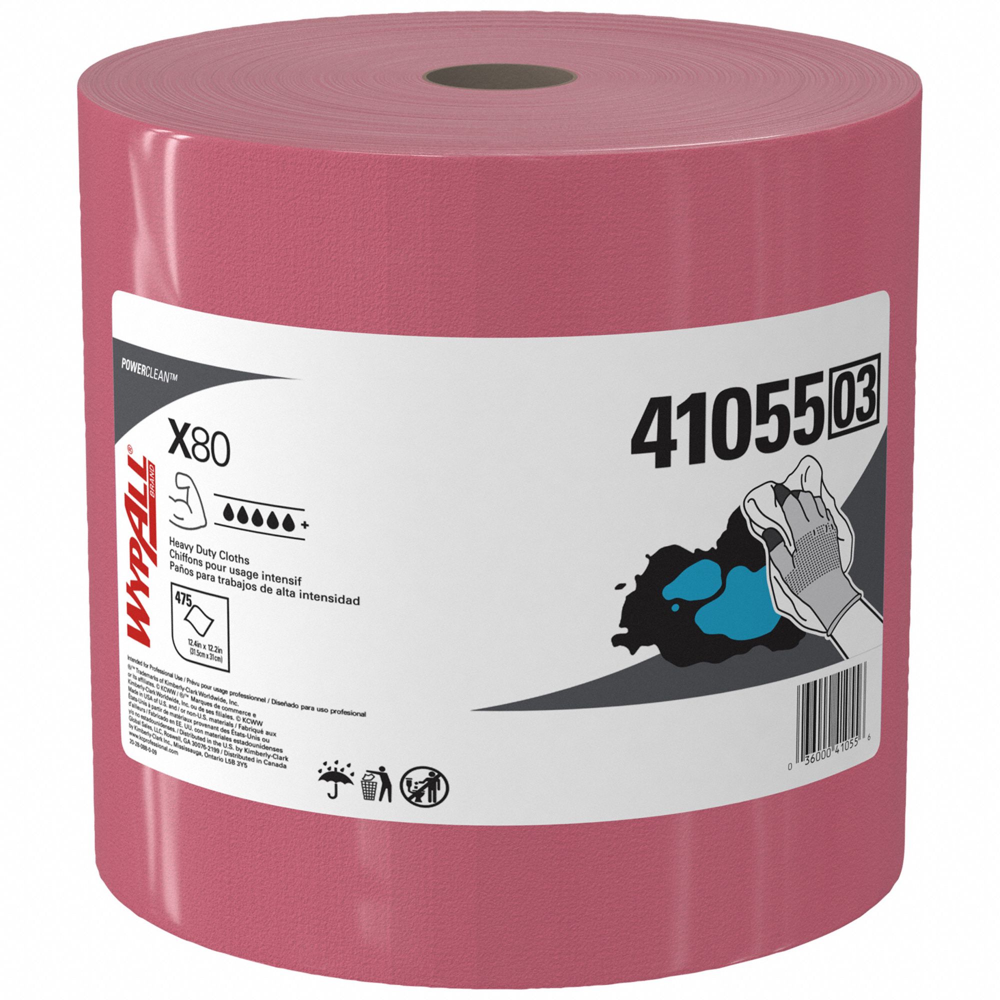 WYPALL, Jumbo Perforated Roll, Super Heavy Absorbency, Dry Wipe Roll ...