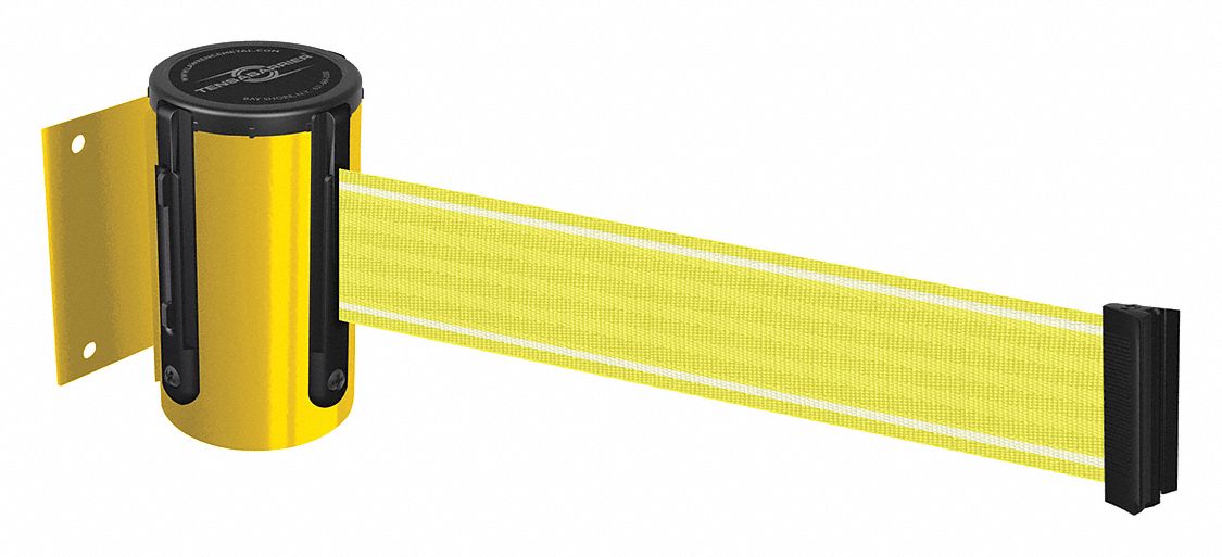 TENSABARRIER, 7 1/2 ft Belt Lg, No Pattern, Retractable Belt Barrier ...