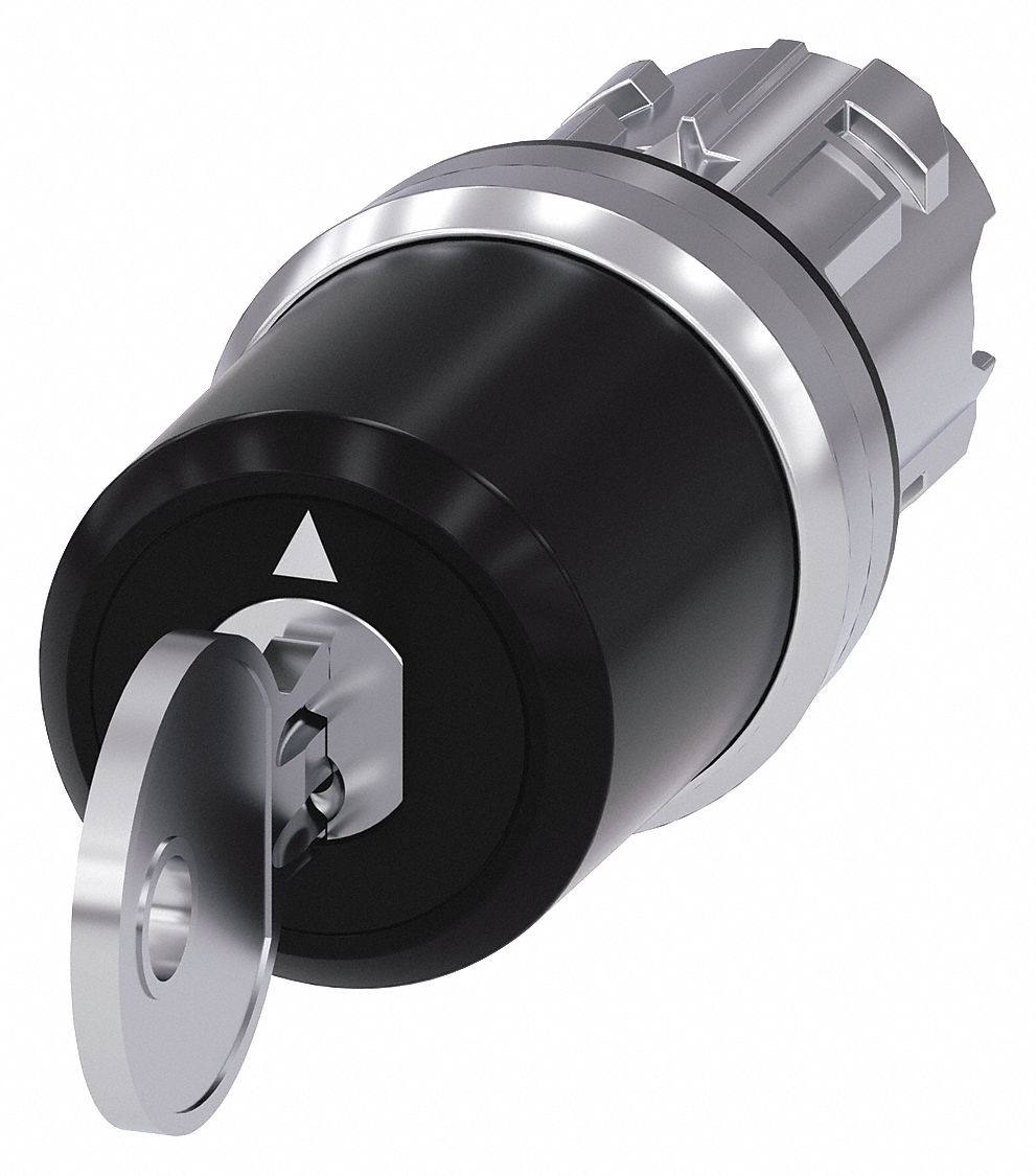 SIEMENS, 3 Position, 22 mm Panel Mounting Size, Keyed Selector Switch ...