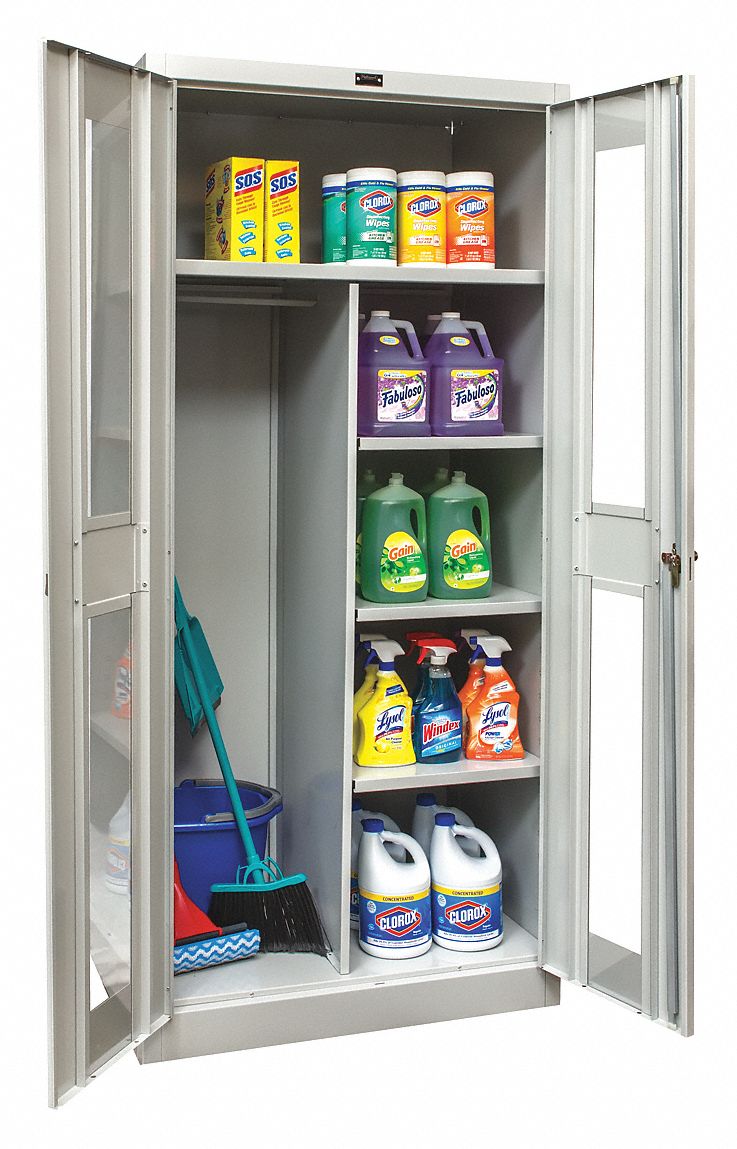 GRAINGER APPROVED Commercial Storage Cabinet, Dark Gray, 72" H X 36" W ...