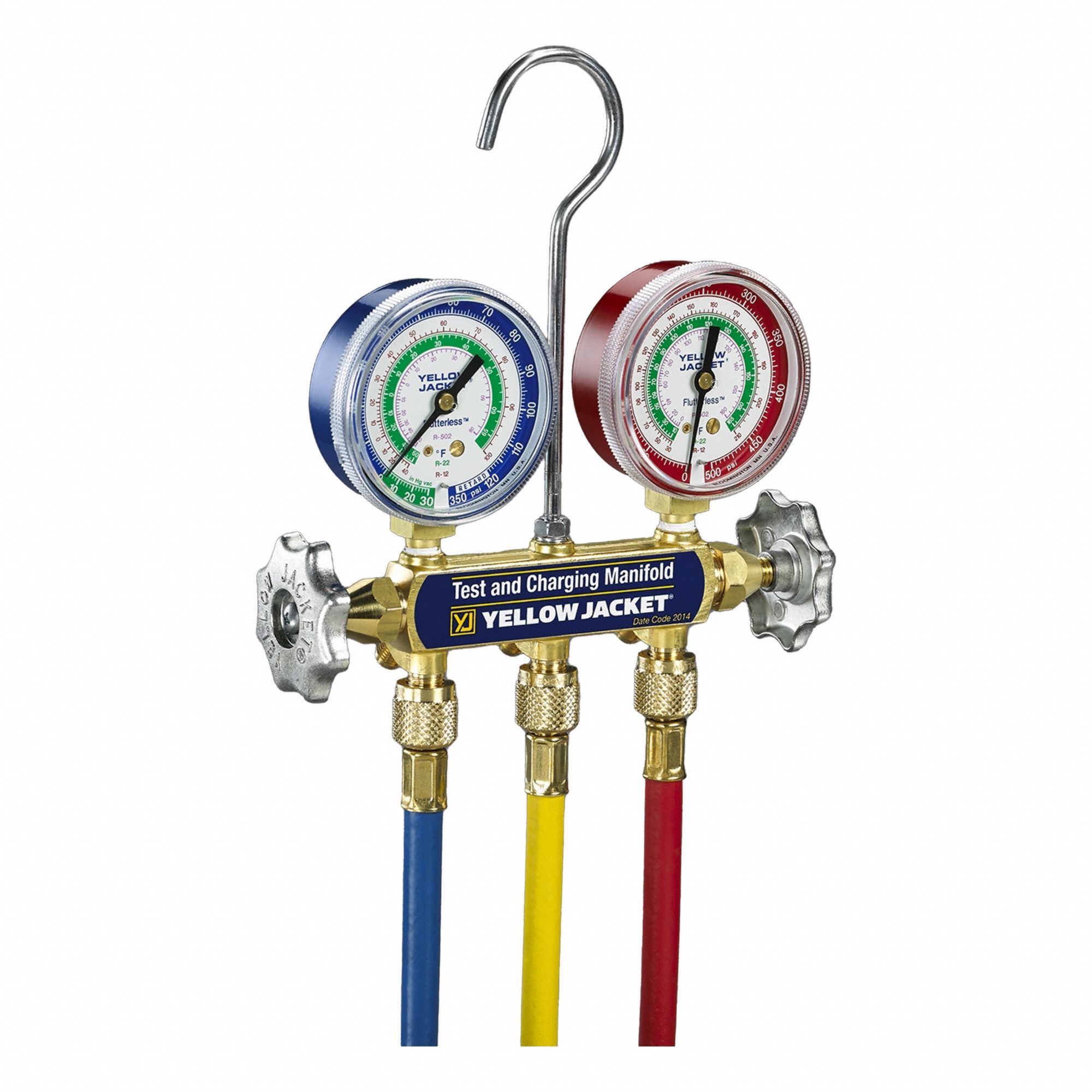 YELLOW JACKET, 2 Valves, 3 Hoses, Manifold Gauge - 809JY4|41215 - Grainger