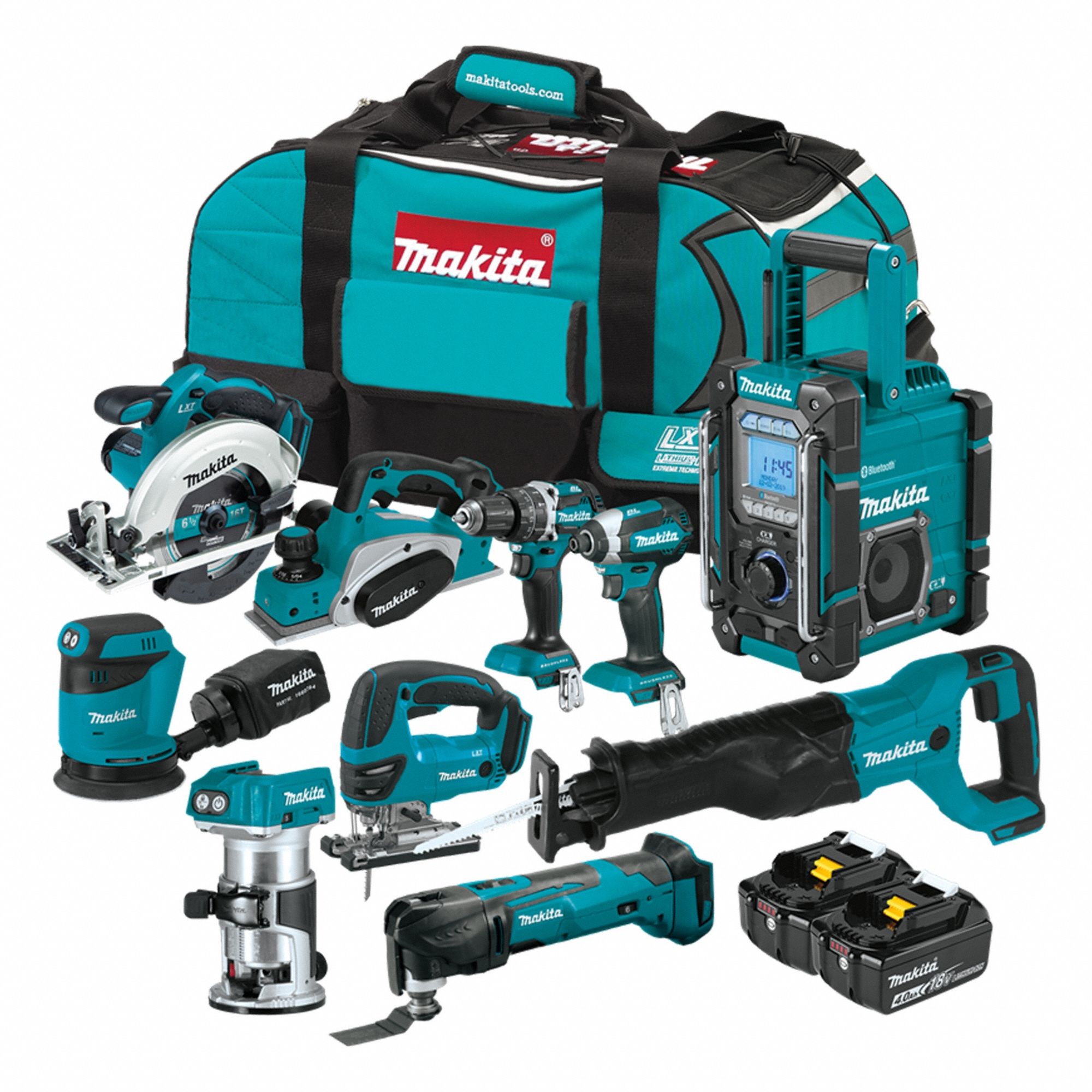 MAKITA, 10 Tools, 18 V DC Volt, Woodworking Combo Kit,10 Pcs,19V ...