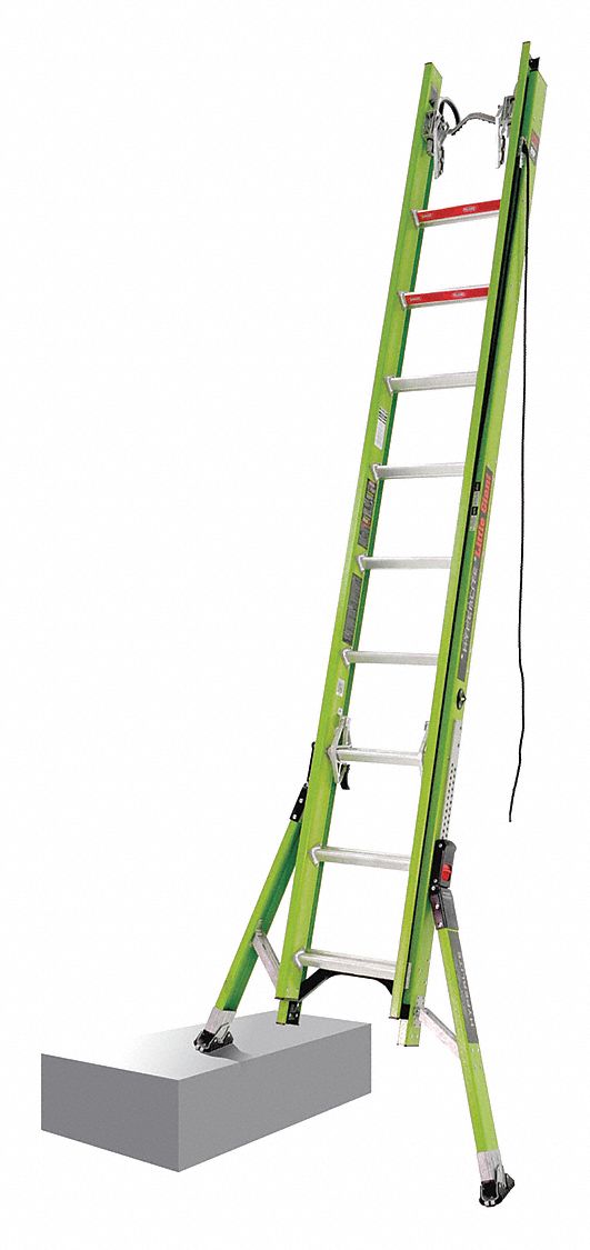 LITTLE GIANT 20 ft Fiberglass Extension Ladder, 300 lb Load Capacity ...